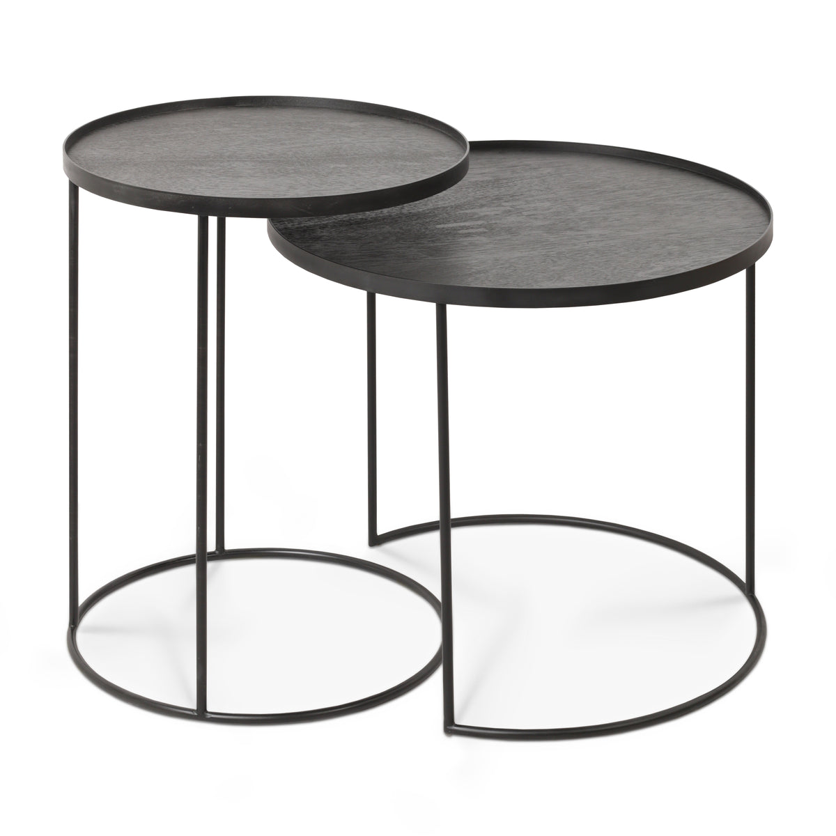 Ethnicraft Round Tray Side Table Set – M+Co Living